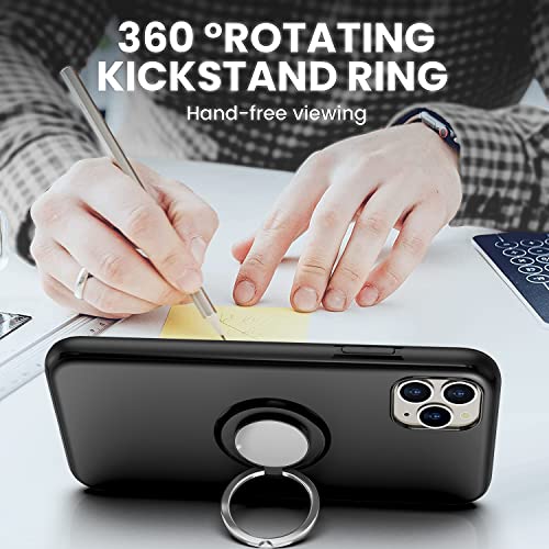Magnetic Case for iPhone 11 Pro Back Support Magnetic Car Mount, [Invisible Built-in Metal Plate] Ultra Thin Soft TPU Shockproof Anti-Scratch 360 Protective Cover for Apple iPhone 11 Pro Black