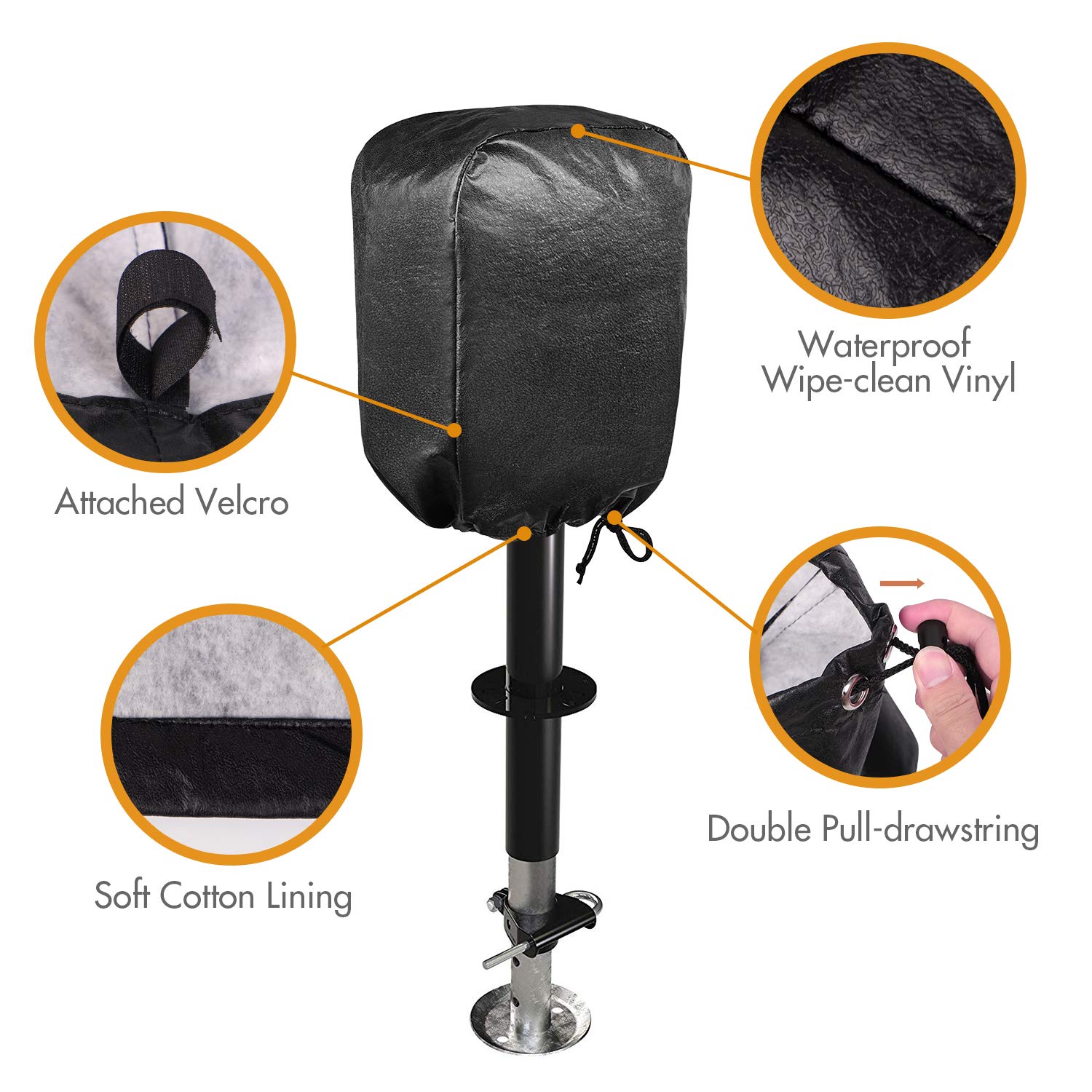 Leader Accessories Easy Setup RV Cover Extra Thick 5 Layers Travel Trailer Cover Camper Cover with Assist Poles (14" X 5")