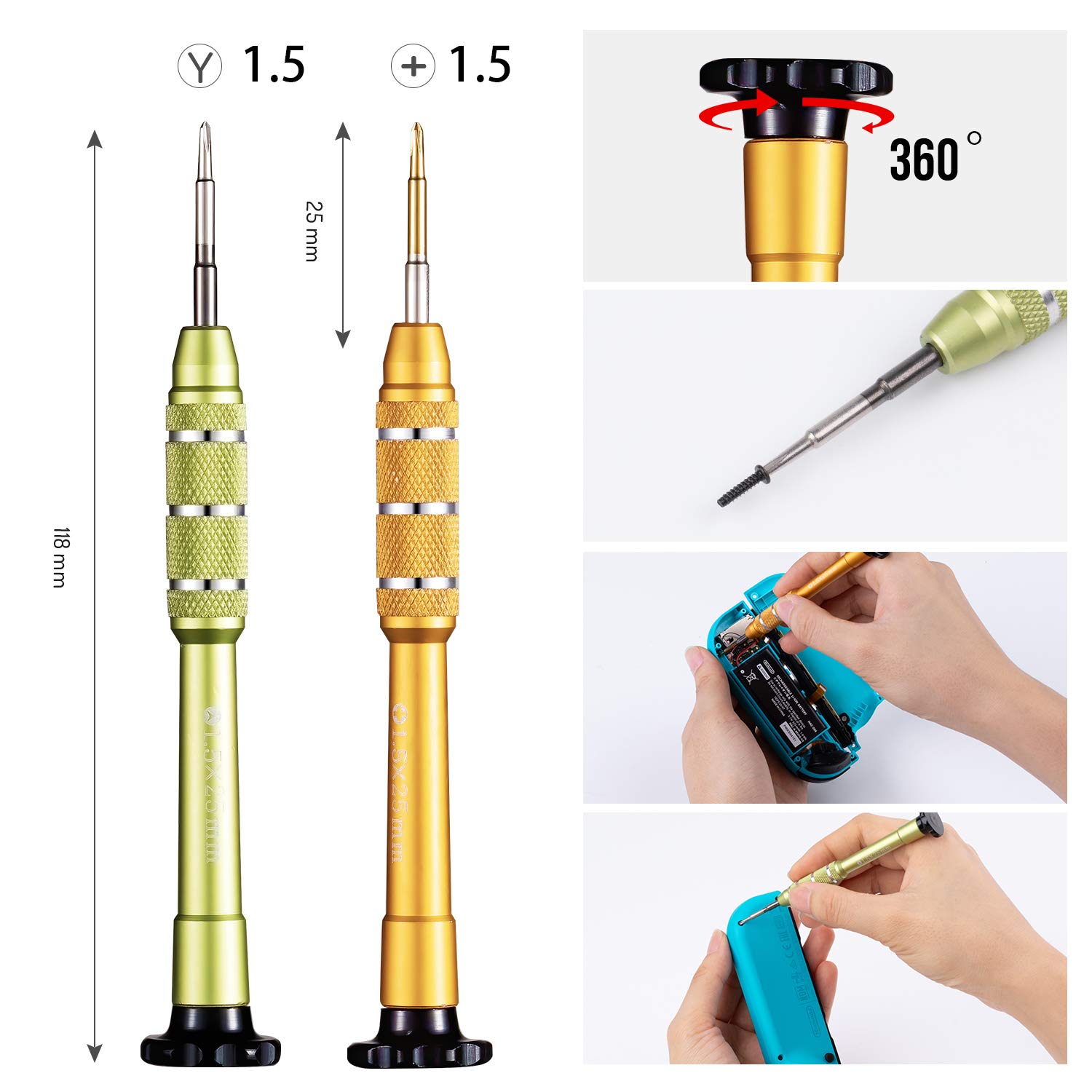 Melelife 2-pack Joystick Joycon Replacement Repair Kit for Nintendo Switch Joycon and Switch Lite
