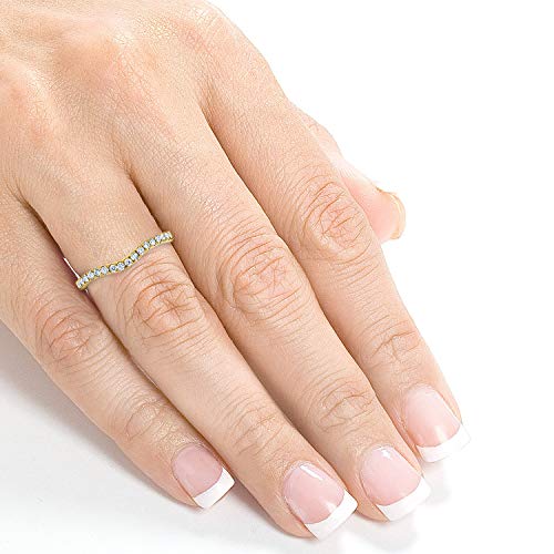 Kobelli Lab Grown Diamond Womens Curved Wedding Band 1/5 CTW 14k Yellow Gold (DEF/VS), 6