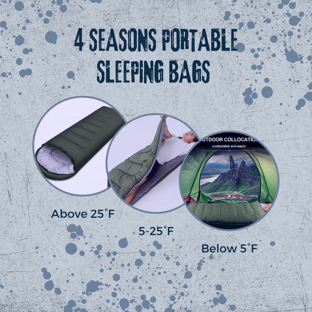 Sleeping Bag for Adults, Kids, cold - Designed for 4 season Weather Spring Summer Winter Fall – Lightweight and Waterproof Camping Equipment – for Hiking, Backpacking, Trekking, outdoor