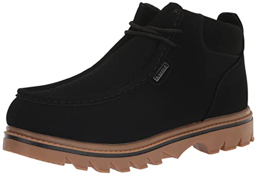 Lugz Men's Fringe Wide Boots, Black/Gum, 11 W