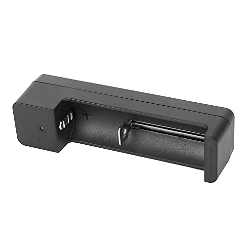 Vifemify Battery Charger, Black PC Universal Single Slot USB Battery Charger Adapter LED Intelligent Charging for Li ion Cell18650 26650 14500 Etc