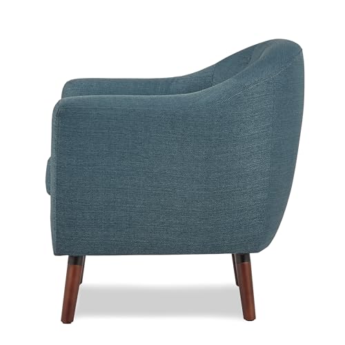 Lexicon Quill Tufted Fabric Barrel Chair, Blue