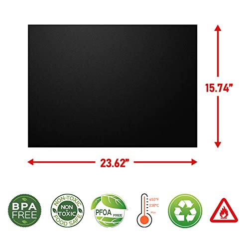 RENOOK Oven Liners for Bottom of Oven, 2 Pack Non-Stick Heavy Duty Oven Mat Set, 15.75"x 23" BPA and PFOA Free Oven Floor Protector Liner, Kitchen Friendly Cooking Accessory