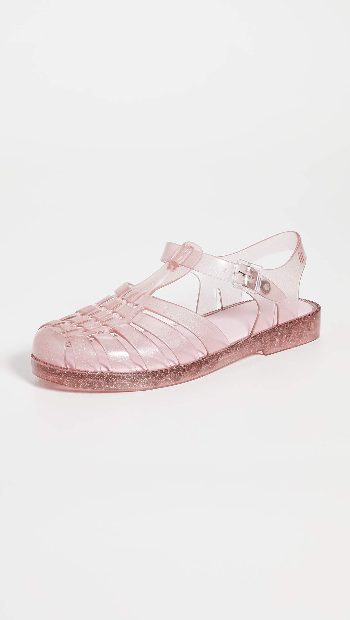 Melissa Women's Possession Sandals, Pink Glitter, 8 Medium US