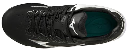 Mizuno Wave Finch Lightrevo Jr Softball Shoe, Black-White, 4
