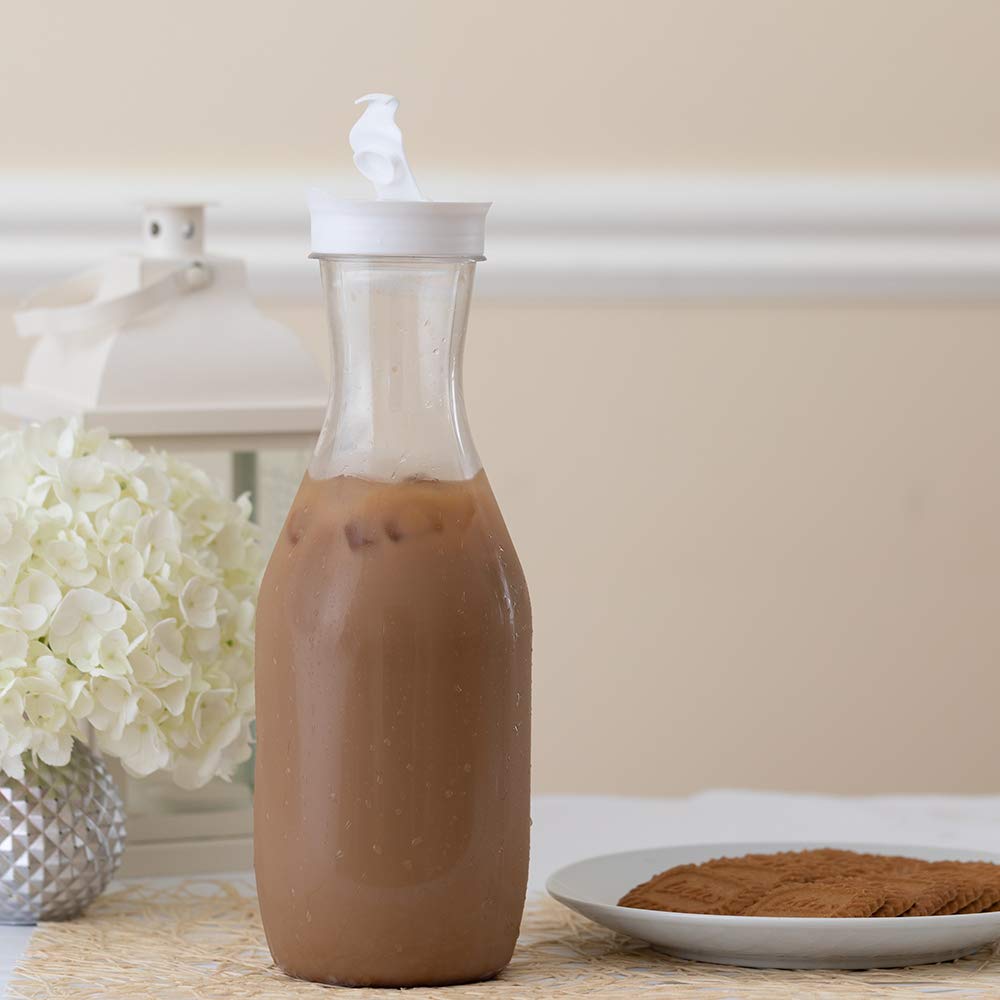 Plastic Pitcher With Lid - 50 oz Water Carafe - Juice Containers with Lids for Fridge - Plastic Milk Jug for Juice Iced Tea and Mimosa - Posh Setting