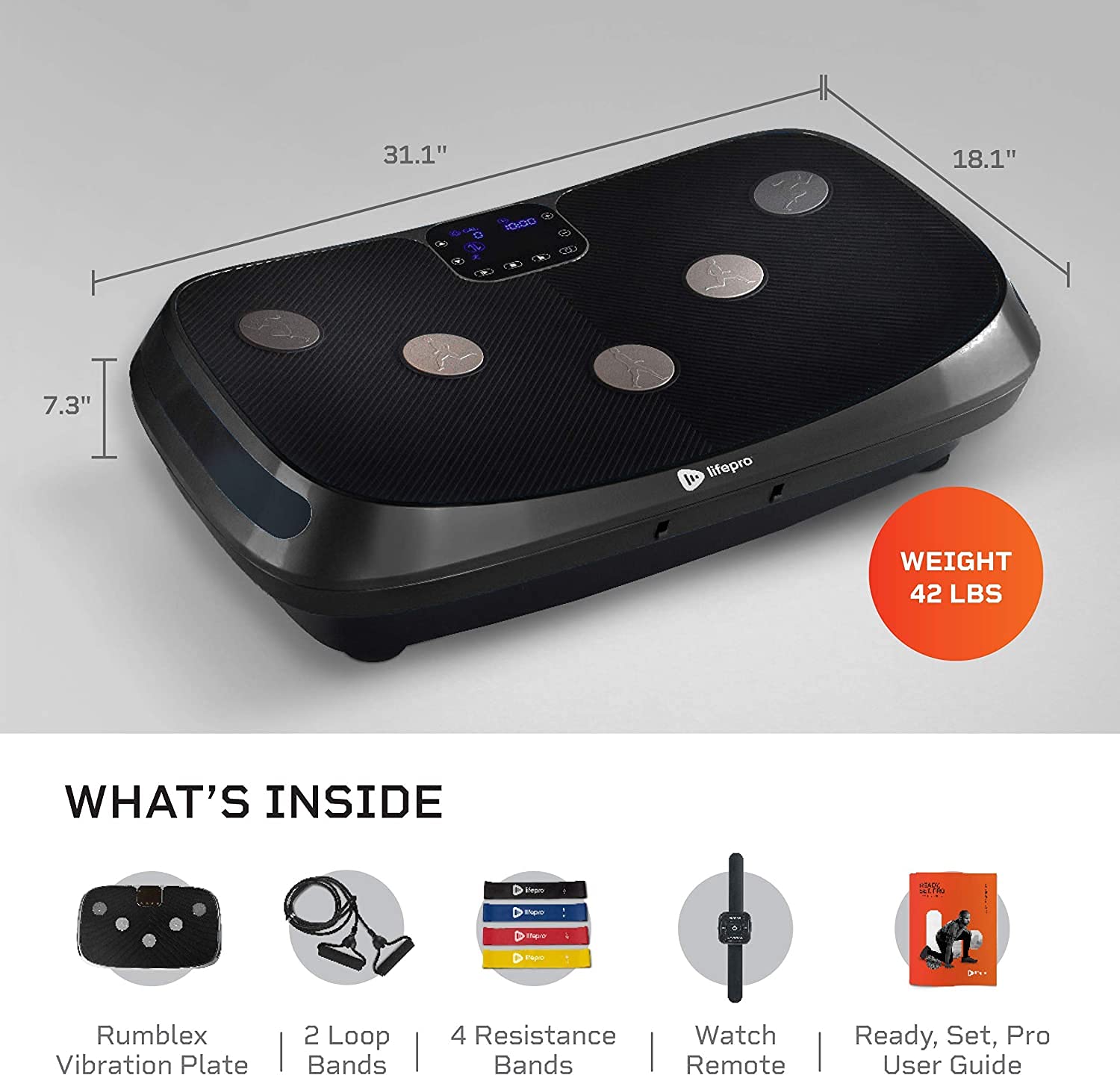 LifePro Rumblex 4D Vibration Plate Exercise Machine - Triple Motor Oscillation, Linear, Pulsation + 3D/4D Vibration Platform