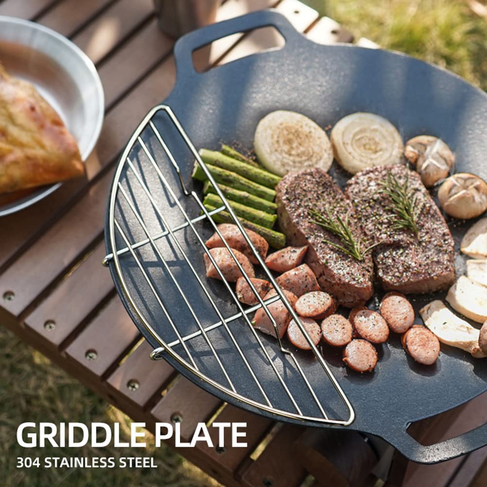 Stainless Steel Barbecue Wire Mesh, Small Half Round Cooling Rack with 2 Raised feet, Food Strainers, Anti-Scorching Grill Racks