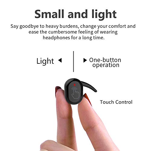 MOHALIKO Wireless Earbuds, Earbuds, Bluetooth 5.0 Headphones, Q2 TWS Bluetooth 5.0 Wireless Noise Reduction Earphone for Work, Home Office Black