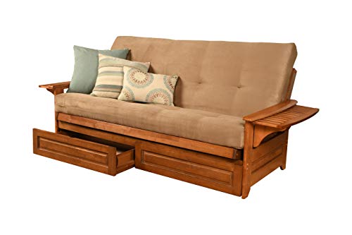 Kodiak Furniture Phoenix Futon in Barbados Finish, Full, Suede Peat