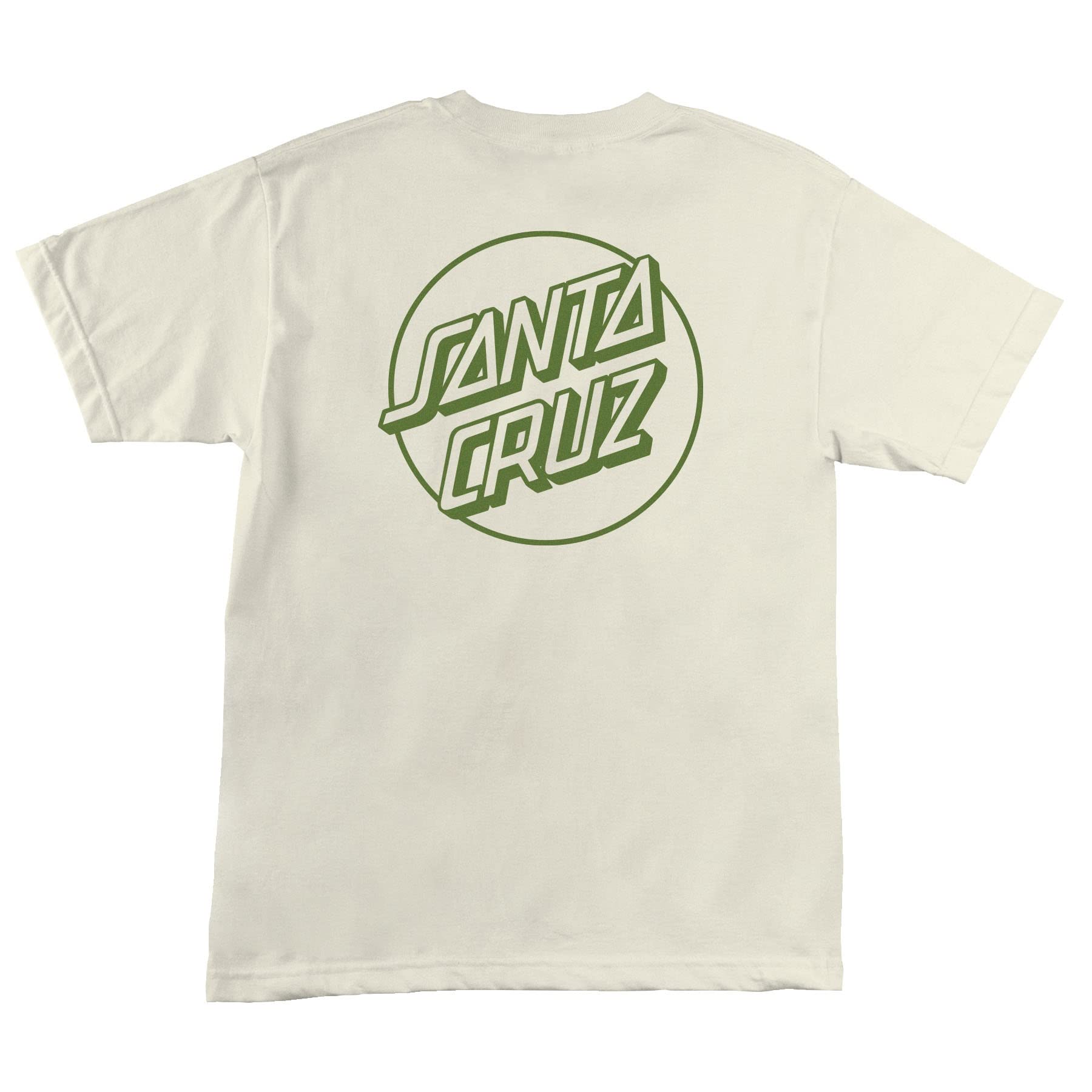 SANTA CRUZ Men's S/S T-Shirt Opus Dot Skate T-Shirt - Cream/Green, Size: Small