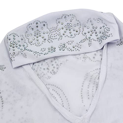 LEOMOSTE Women Glitter Crystal Rhinestone Muslim Headscarf Turban Hijab Cap Long Scarf Shawl Wrap
