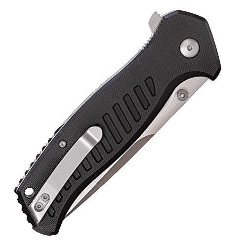 Steel Will Knives Barghest F37-01: 4" D2 Clip Point Satin Folding Blade, Liner Lock, Black G10 Handle, Black G10 Spacer