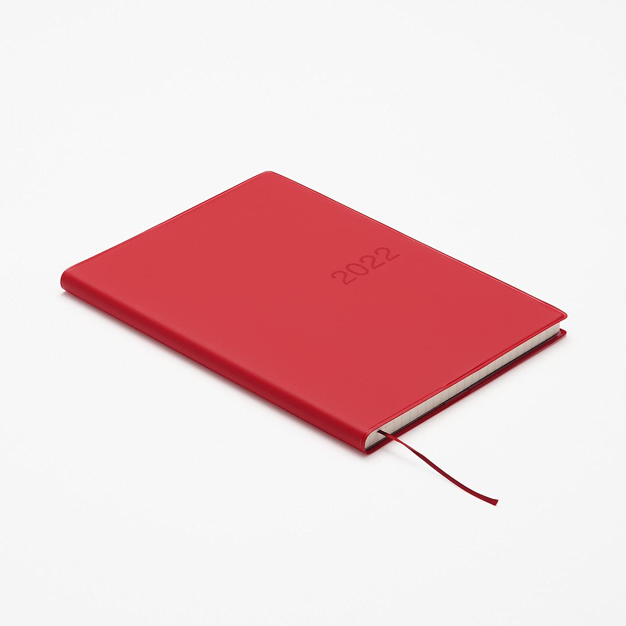 MUJI Monthly/Weekly Schedule Book 2022 B6 Size Red Beginning December 2021 Polyvinyl Chloride Cover Planner Scheduler