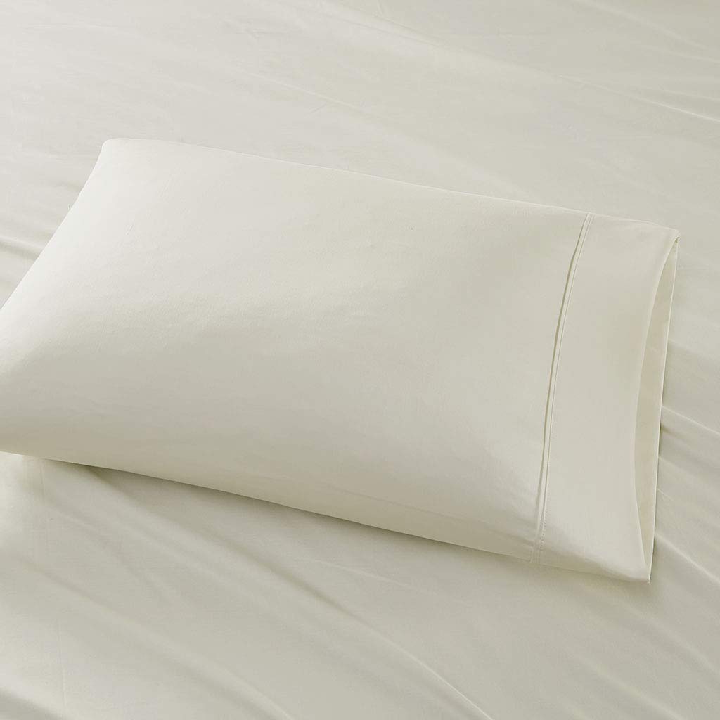 Madison Park 600 Thread Count Luxurious Hypoallergenic Ultra Soft Breathable 100% Pima Cotton 4 Piece Sheet Set, King, Seafoam