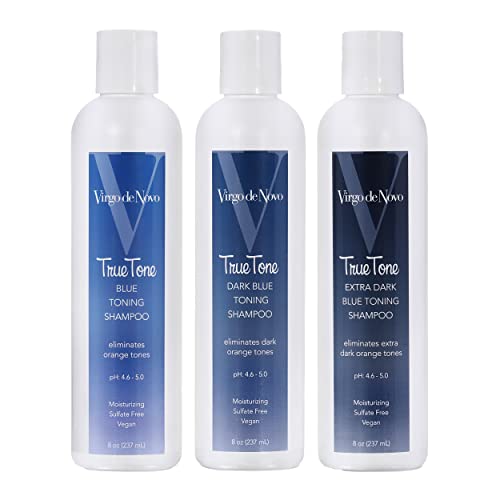 Virgo de Novo - True Tone Extra Dark Purple Toning Shampoo Tones Extra Dark Yellow Tones, Moisturizes, Brightens Lightened & Natural Blonde Hair - Sulfate Free, Vegan