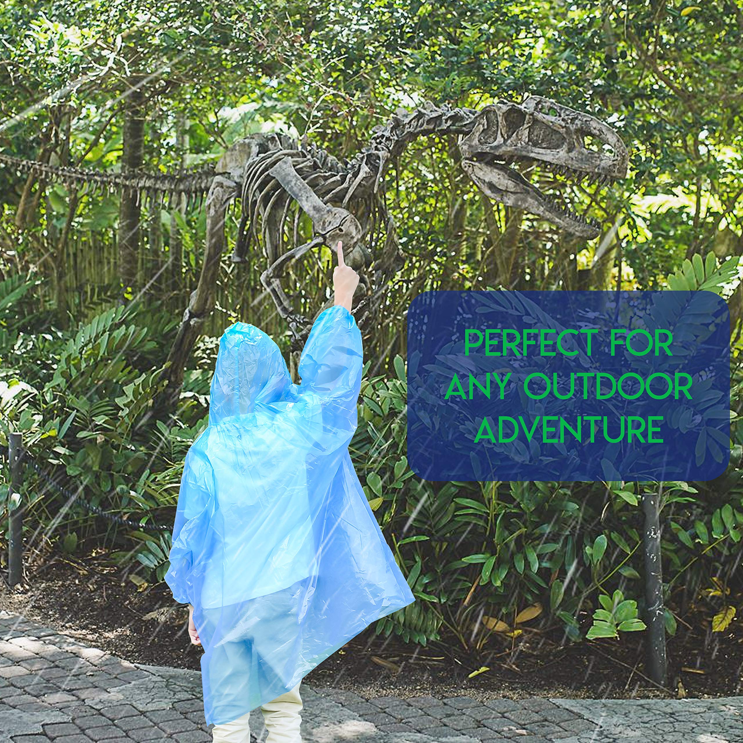 Lingito Rain Ponchos Family Pack | 12-Piece Emergency Drawstring Hood Poncho for Children and Adults | Lightweight Reusable or Disposable