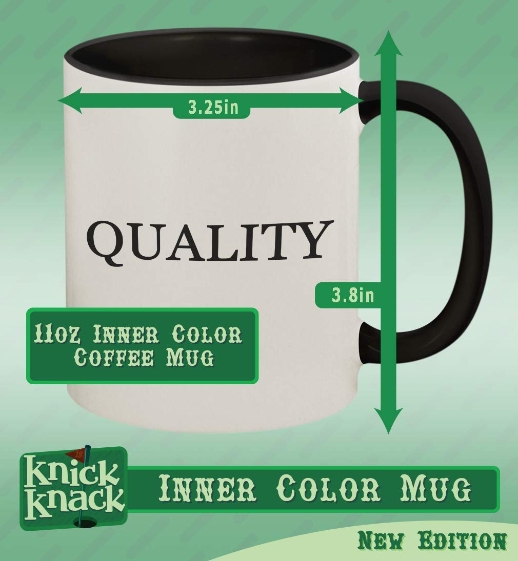 Knick Knack Gifts B04Y20D01W018035M04T39C02S16C-US - 11oz Ceramic Colored Handle and Inside Coffee Mug Cup, Black