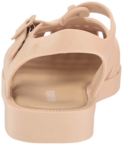 mini melissa Girls Flat Sandals, Beige, 6 Toddler