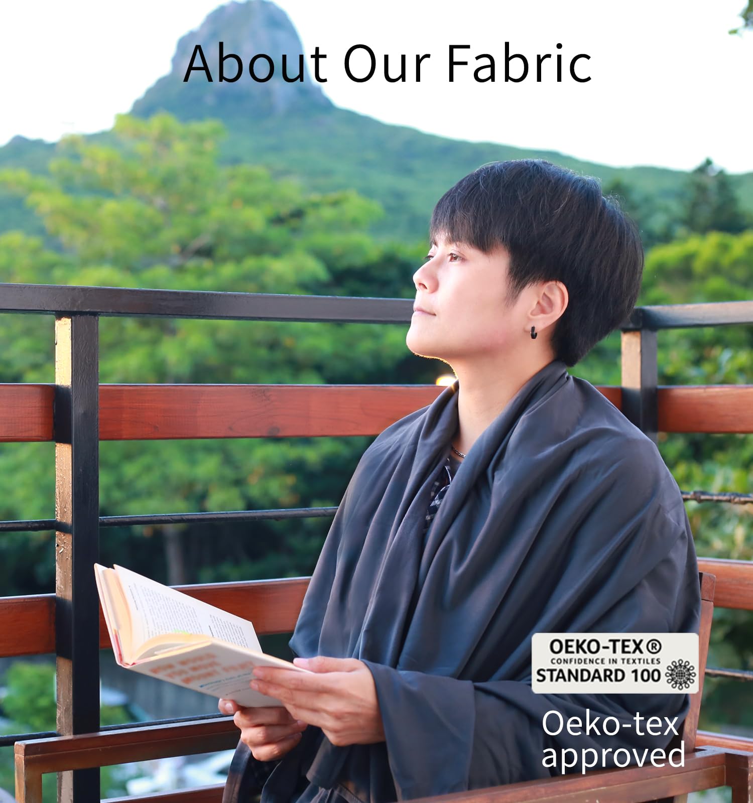 Litume Travel Blanket Lightweight and Breathable, 67 x 48 in Soft Airplane Flight Blanket for Travelers, Foldable Camping Sheet with Stuff Sack for Train, Camp, backapcking, office, home (Velvet E650)