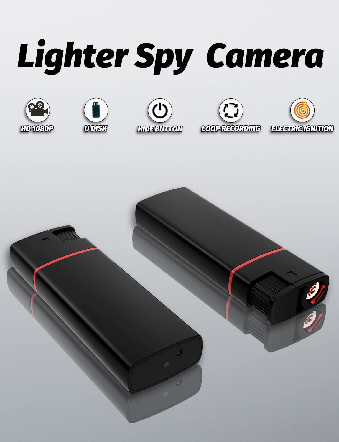 YVOER Lighter spy Camera, Hidden Camera with HD 1080p,Spy Camera Hidden Camera,Nanny Cam,Spy Cam,Hidden Cam,Mini Camera for Meeting