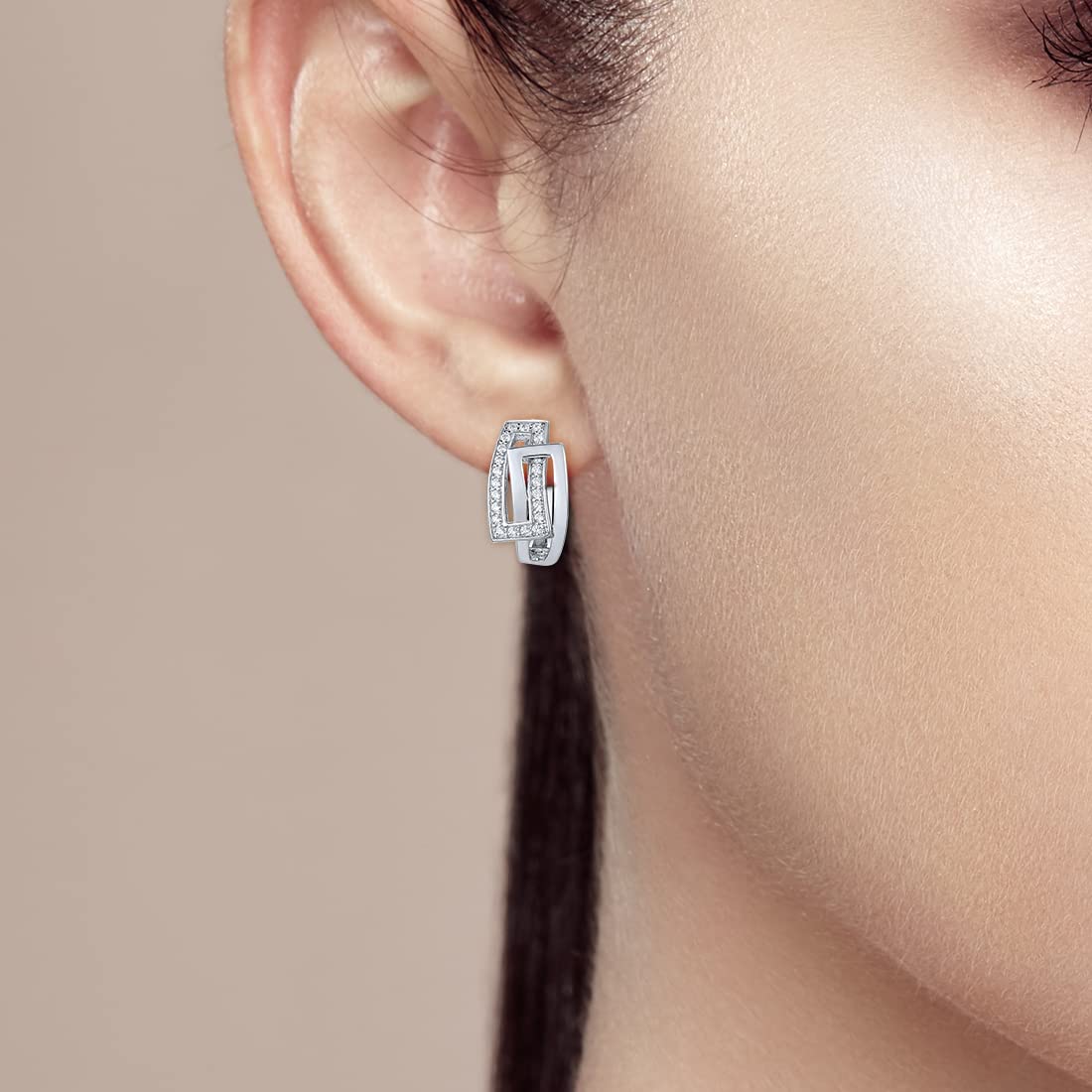 Santuzza 925 Sterling Silver Openwork Cubic Zirconia Simulated Diamond Dangle Earrings for Women