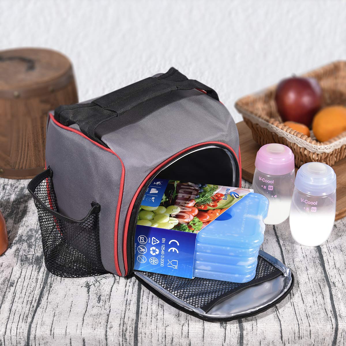REV. LANG Cold Ice Pack Brick Reusable Long Lasting Cool Slim Thin Freezer Pack Cooler for Lunch Boxes Bag(200g,Set of 5)