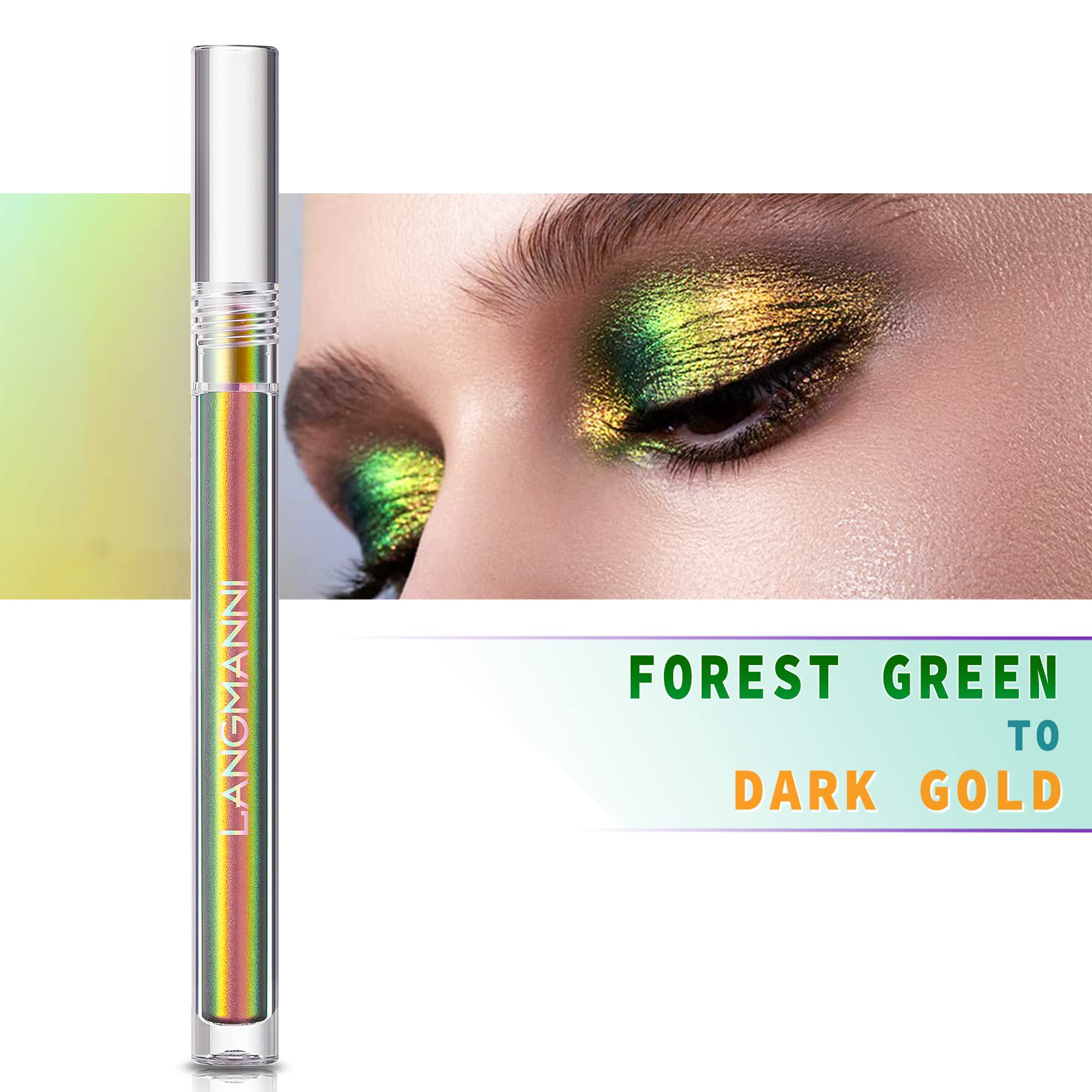 Witcrskm Liquid Eyeshadow, Chameleon Glitter Eye Shadow Makeup, MultiColor Shifting Pigment, Quick-Drying & Waterproof, Ideal Gifts For Sister Girls Girlfriend Women, 3ml