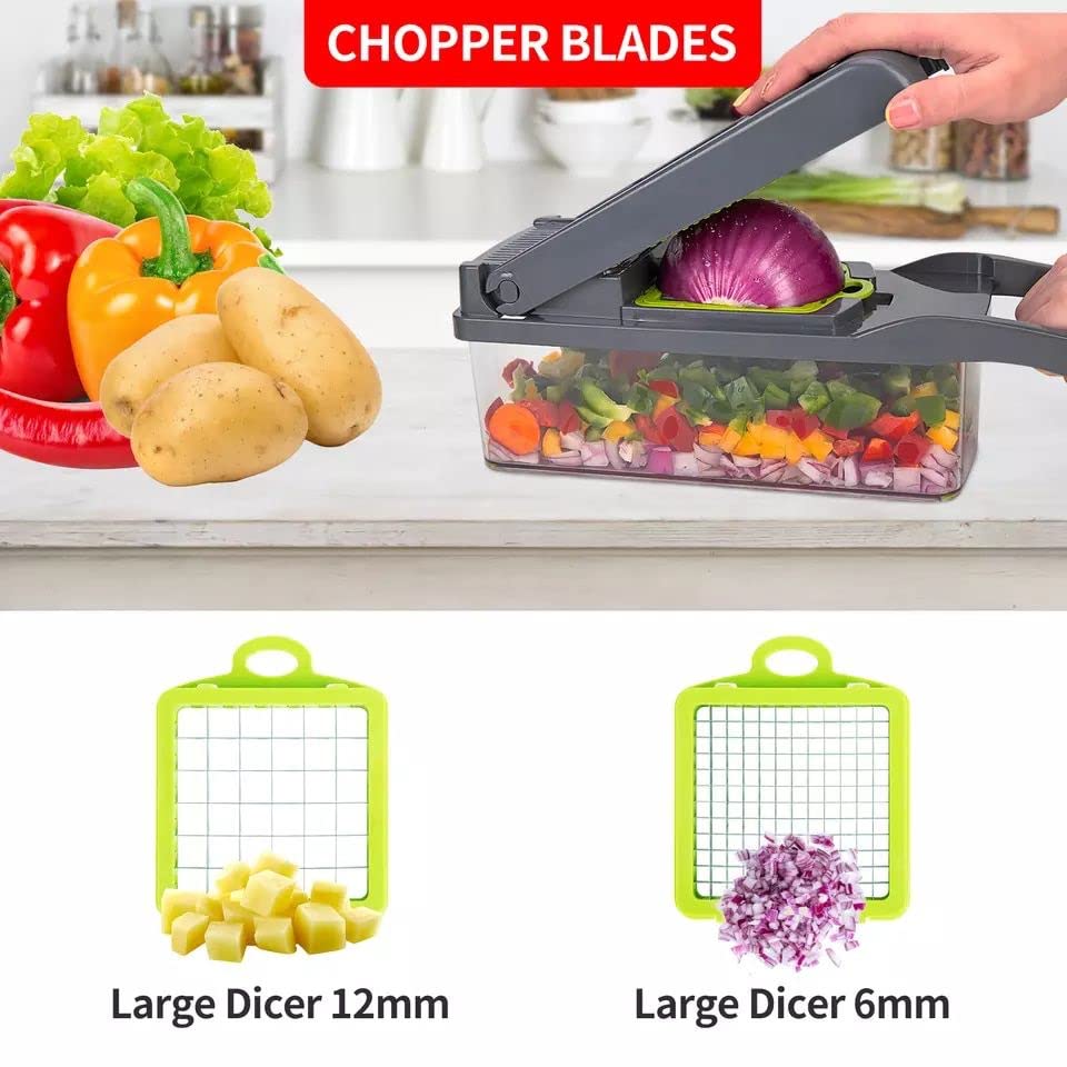 LEKAL Vegetable Chopper, Pro Onion Chopper, Multifunctional Chopper, Kitchen Vegetable Slicer Dicer Cutter,Veggie Chopper With 8 Blades,Carrot and Garlic Chopper With Container