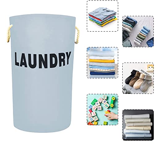 YYYCMY Freestanding Laundry Hamper Basket,85L Collapsible Large Laundry Bag Blanket Basket, Folding Washing Bin for Dirty Clothes Toys in Laundry Room Organization & Storage (grey)