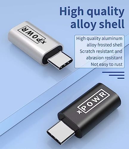 xPOWR |3-Pack| Lightning to USB C Adapter for iPhone: [Updated] New Wider Compatibility, Fast Charging, Compact & Portable - USB C to Lightning Adapter in Silver