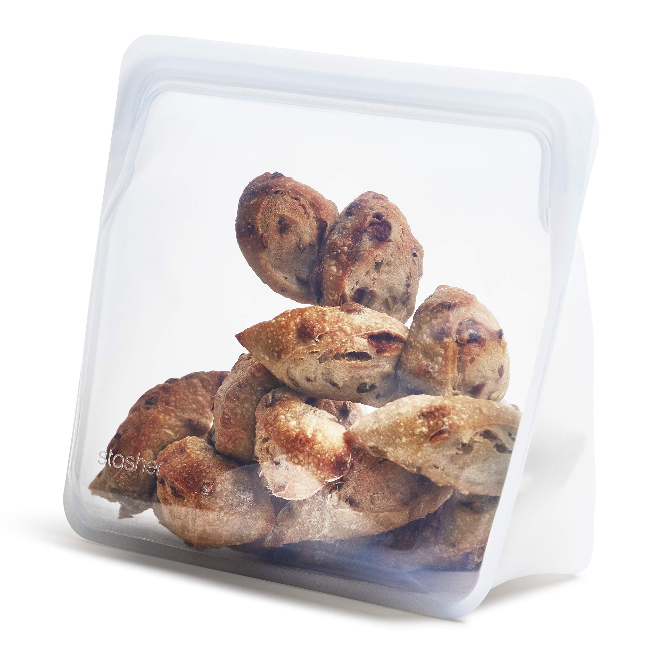 Stasher Reusable Silicone Storage Bags Bundle - Mega & Sandwich (Clear)