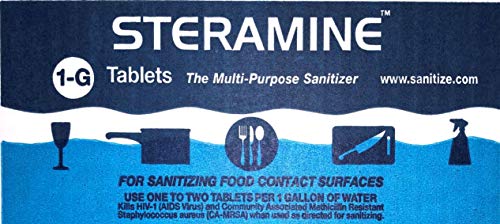 Steramine Quat Test Strips, 30 x QT-10 Test Strips to Measure 0-400 ppm, For Testing Sanitizing Solutions Made with Steramine Quaternary Tablets, 2 x Envelopes