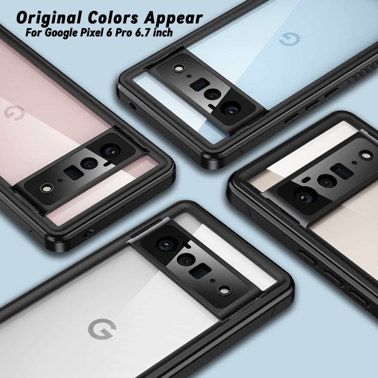 Nineasy for Google Pixel 6 Pro Case Waterproof, 360° Full Body Protection Built-in Screen Protector Heavy Duty Cover IP68 Underwater Shockproof Protective Phone Case for Pixel 6 Pro 6.7” 5G 2021