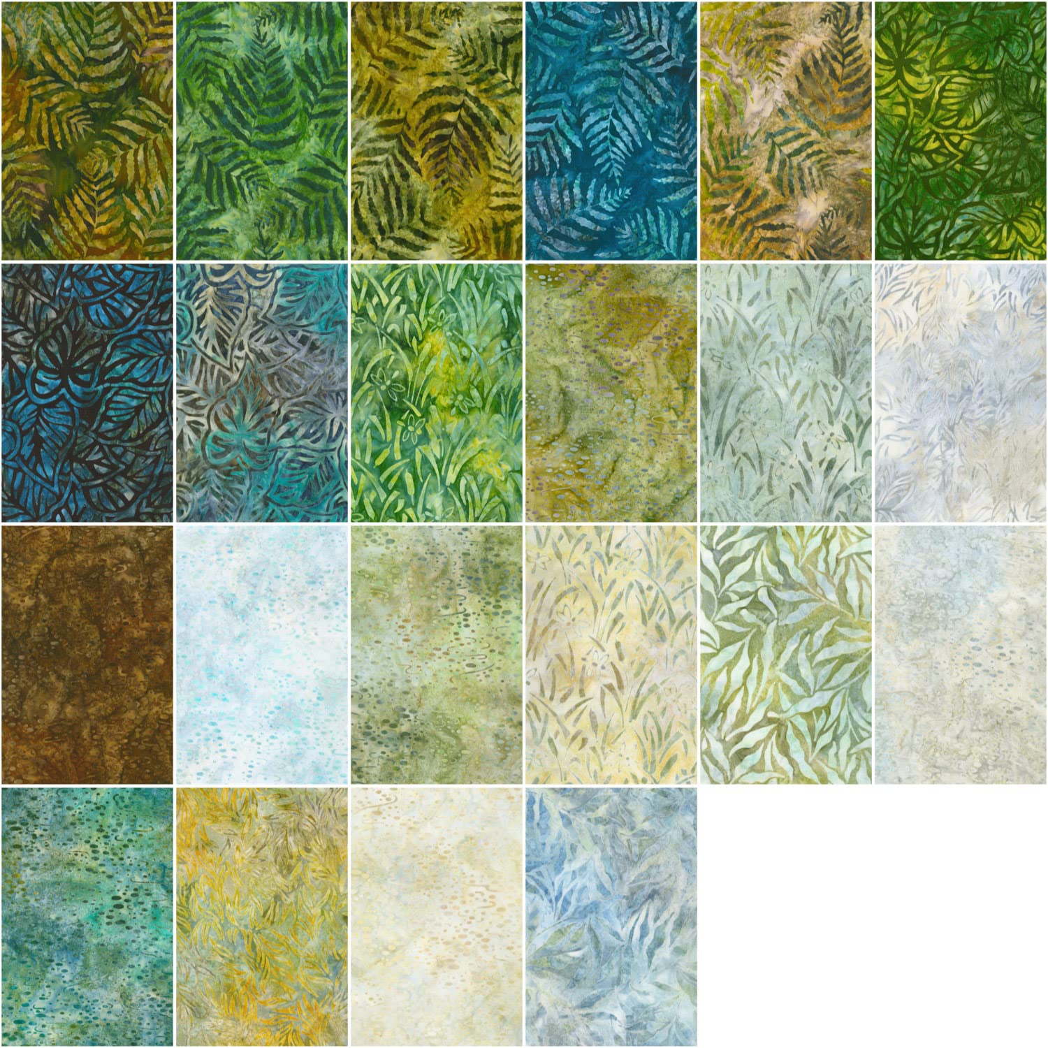 Lunn Studios Artisan Batiks Marshland Roll Up 40 2.5-inch Strips Robert Kaufman RU-1153-40