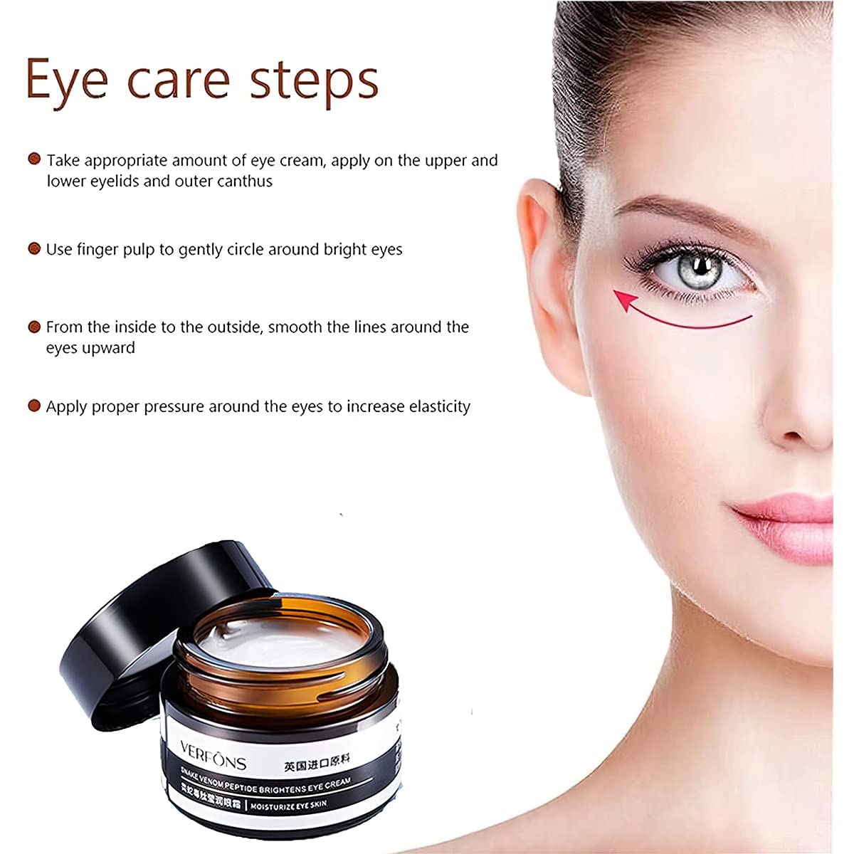 Verfons Snake Venom Firming Eye Cream - Anti-Aging, Reduces Bags & Wrinkles, 1.05 Fl Oz