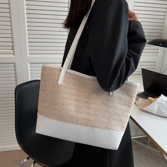 SFMZCM Large-Capacity Bag Women's Summer Casual Bag Commuting Shoulder Bag Basket Tote Bag for Women (Color : E, Size : 1)
