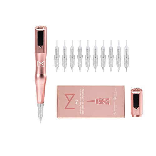 MERAKI II Professional Wireless Permanent Makeup Machine Tattoo Kit - 5 Speeds - Rechargeable Battery - Powder Brows, Lip Blushing (Machine, Meraki II - Pink)