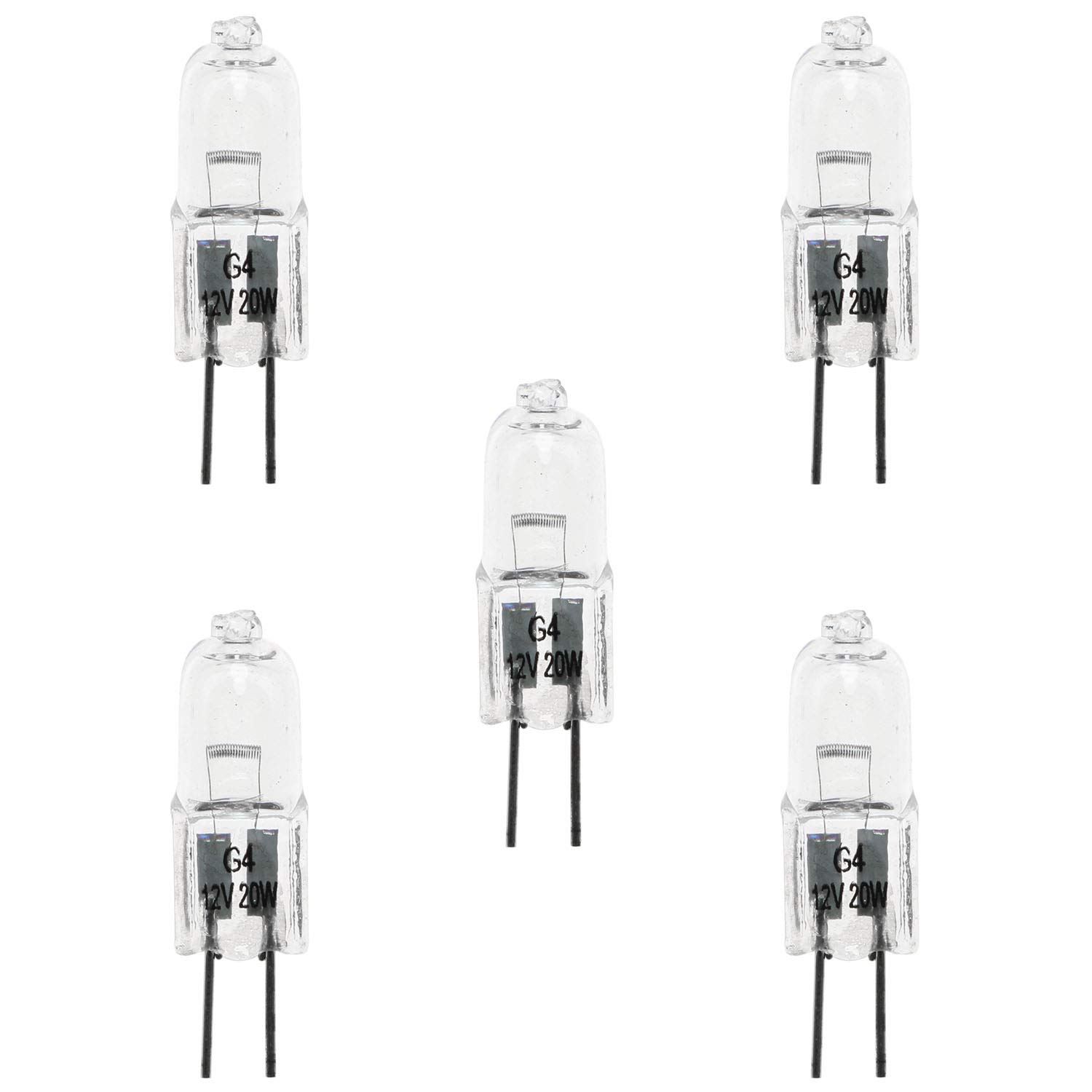 Magic&shell G4 Halogen Capsule Light Bulbs 5PCS 12V 20W JC Type Bi-Pin Warm White Clear Lamp Bulb