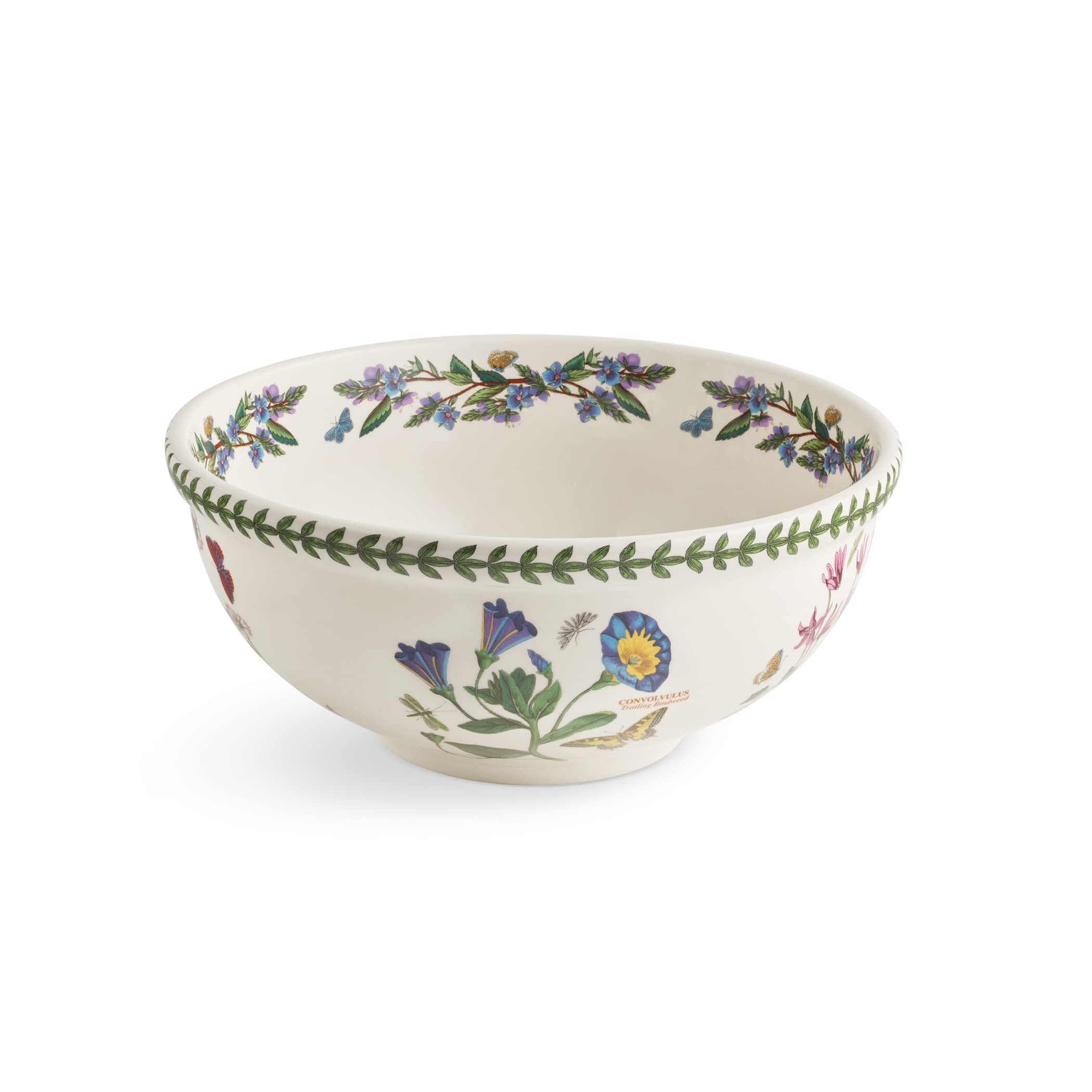 Portmeirion Botanic Garden Large Salad Bowl | 11 Inch Mixing Bowl with Azalea Motif | Made in England from Fine Earthenware | Microwave and Dishwasher Safe