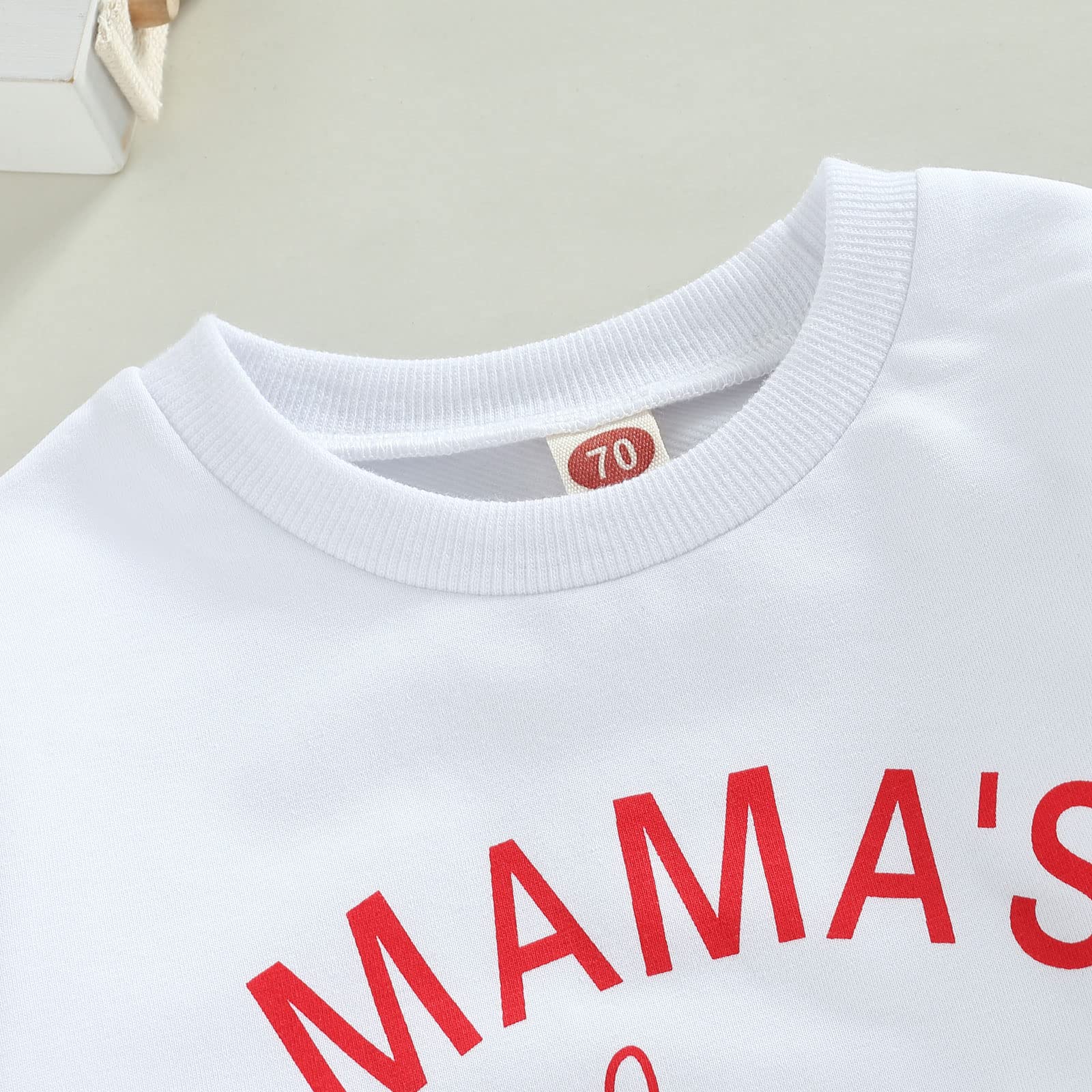 YOKJZJD Infant Toddler Baby Boy Valentines Day Outfits Letter Pullover Sweatshirt Long Sleeve T-Shirt Top Pants Fall Clothes Set (Mama's valentine, 6-12 Months)