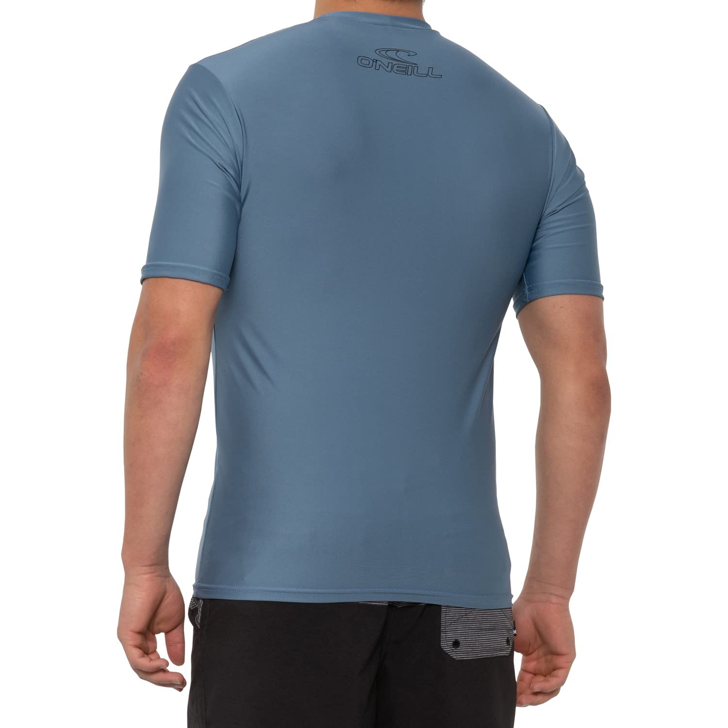 O'Neill Men's Basic Skins UPF 50+ Short Sleeve Sun Shirt (Dusty Blue Back Logo, Large)