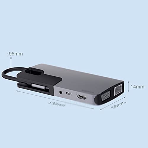 VIBY USB C HUB TypeC to USB 3.0 HUB -compatibe VGA Adapter 3 Dock 3.5mm Audio RJ45 Adapter