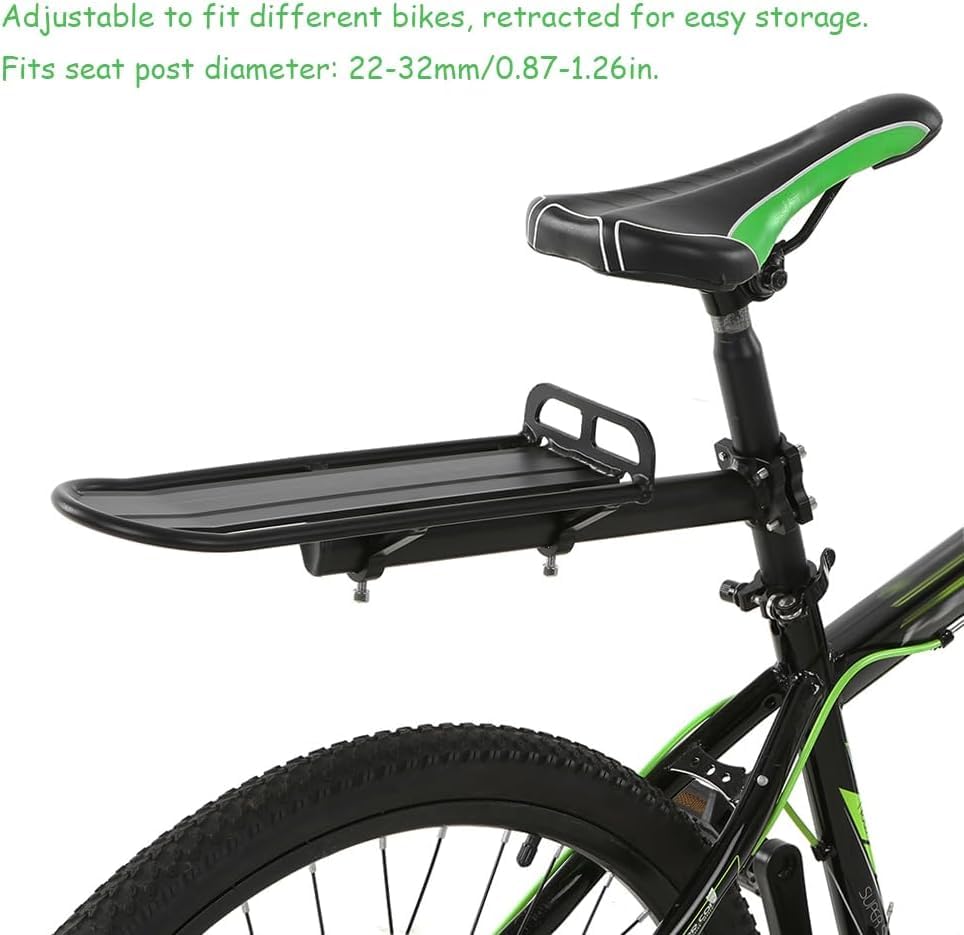 Lixada Bicycle Luggage Rack Retractable Aluminum Alloy Bicycle Holder Bicycle Rear Post Rack Bicycle Bag Luggage Cargo Carrier Rack