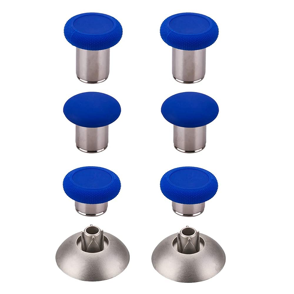 MMOBIEL 8 in 1 Magnetic Metal Thumbsticks Analog Joysticks Maximum Grip for PS4, PS4 Slim, PS4 Pro Dualshock, Xbox One, Xbox One Elite, Xbox One S Blue Incl. (+) and T8 Torx Screwdriver
