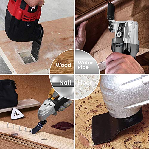 Littlegrass 20pcs Bi-Metal/Wood Universal Oscillating Saw Blades Multitool Quick Release Tool Blades For Fein Multimaster Dewal Porter Rockwell Cable Black Decker Bosch Craftsman Dremel Chicago