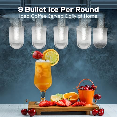ZAFRO Ice Maker Countertop, Portable Ice Machine with Carry Handle, Self-Cleaning Ice Makers with Basket and Scoop, 9 Cubes in 6 Mins, 26 lbs per Day, Suitable for Kitchen, Camping, Party (White)