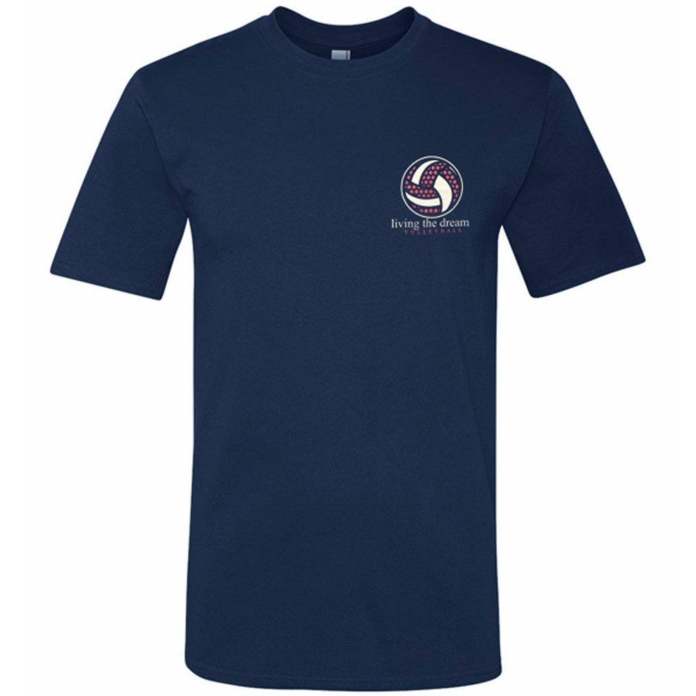 Living the Dream Volleyball T-Shirt - Navy, Small